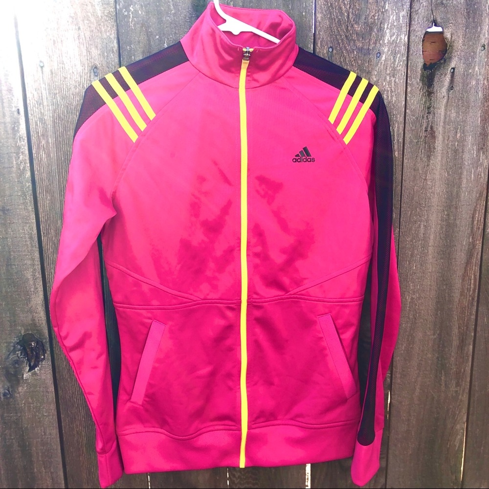 Pink Adidas Zip Front Track Jacket Small - Gem